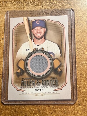 2021 Topps Baseball Allen & Ginter Relic Card # AGA-DB David Bote | eBay
