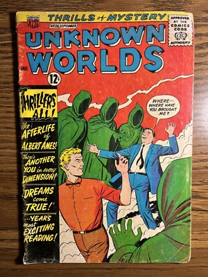 UNKNOWN WORLDS 26 ACE AQUILA STORY AMERICAN COMICS GROUP (ACG) SILVER ...