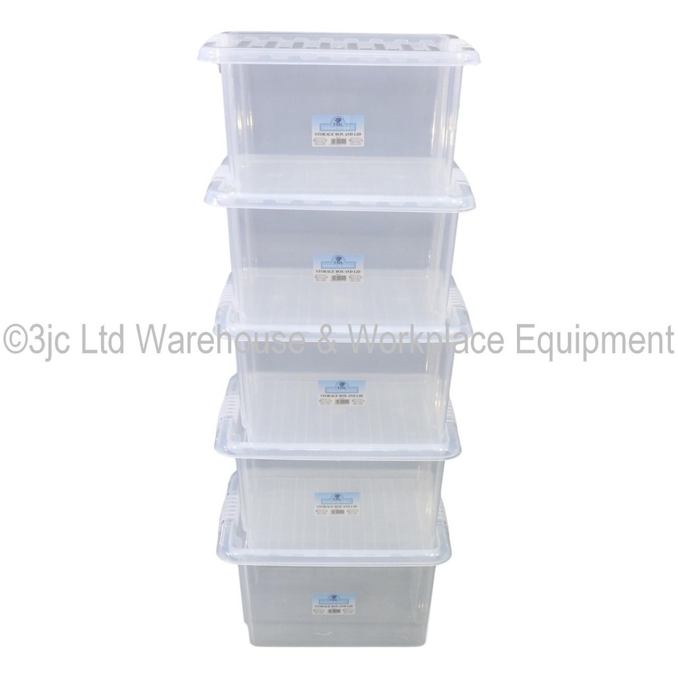 NEW British Made TML Clear Plastic Storage Box Boxes or Clear Lids 13 ...