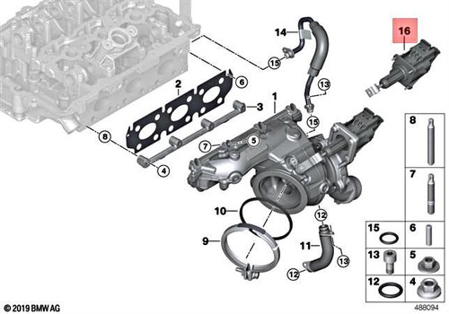 Genuine BMW F20 F21 F22 F23 F30 F31 Set Wastegate valve actuator ...