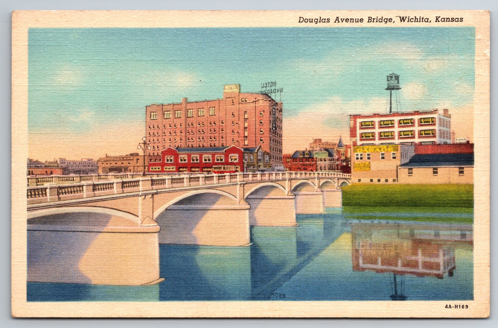 Vintage Postcard KS Wichita Douglas Avenue Bridge Skyline Linen ~7269 ...