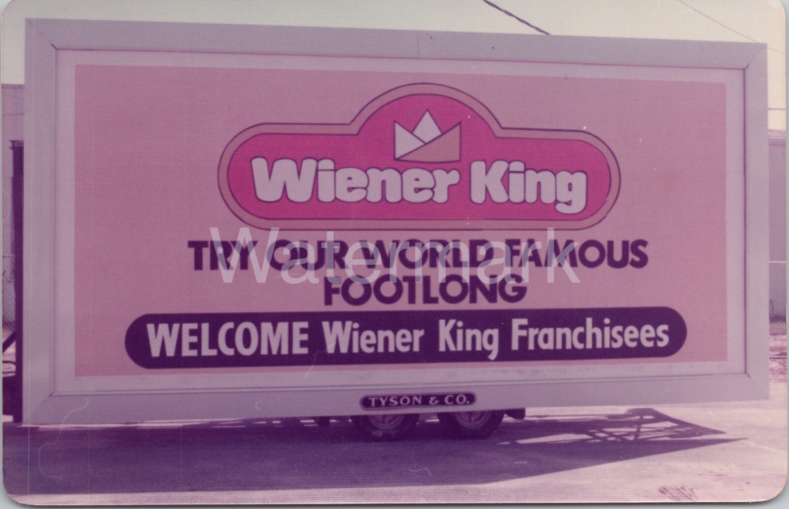 Vtg 1976 Wiener King Footlong Hotdogs Franchises Billboard Sign ...