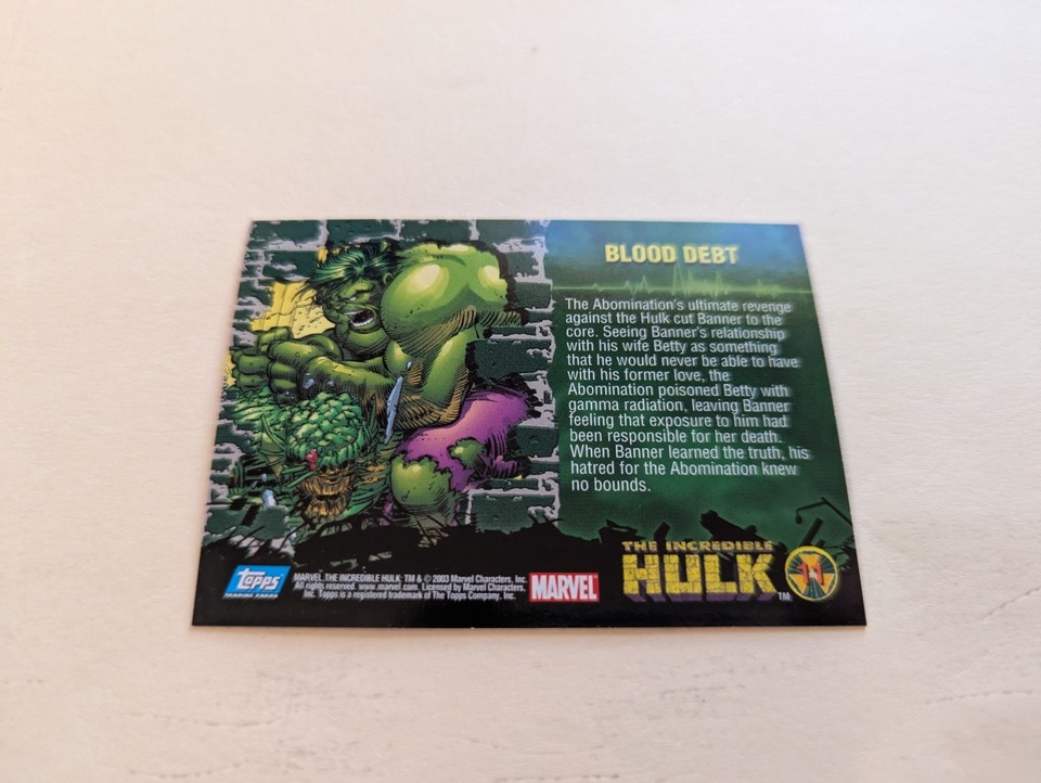 2003 Topps Marvel The Incredible Hulk Blood Debt #11 | eBay