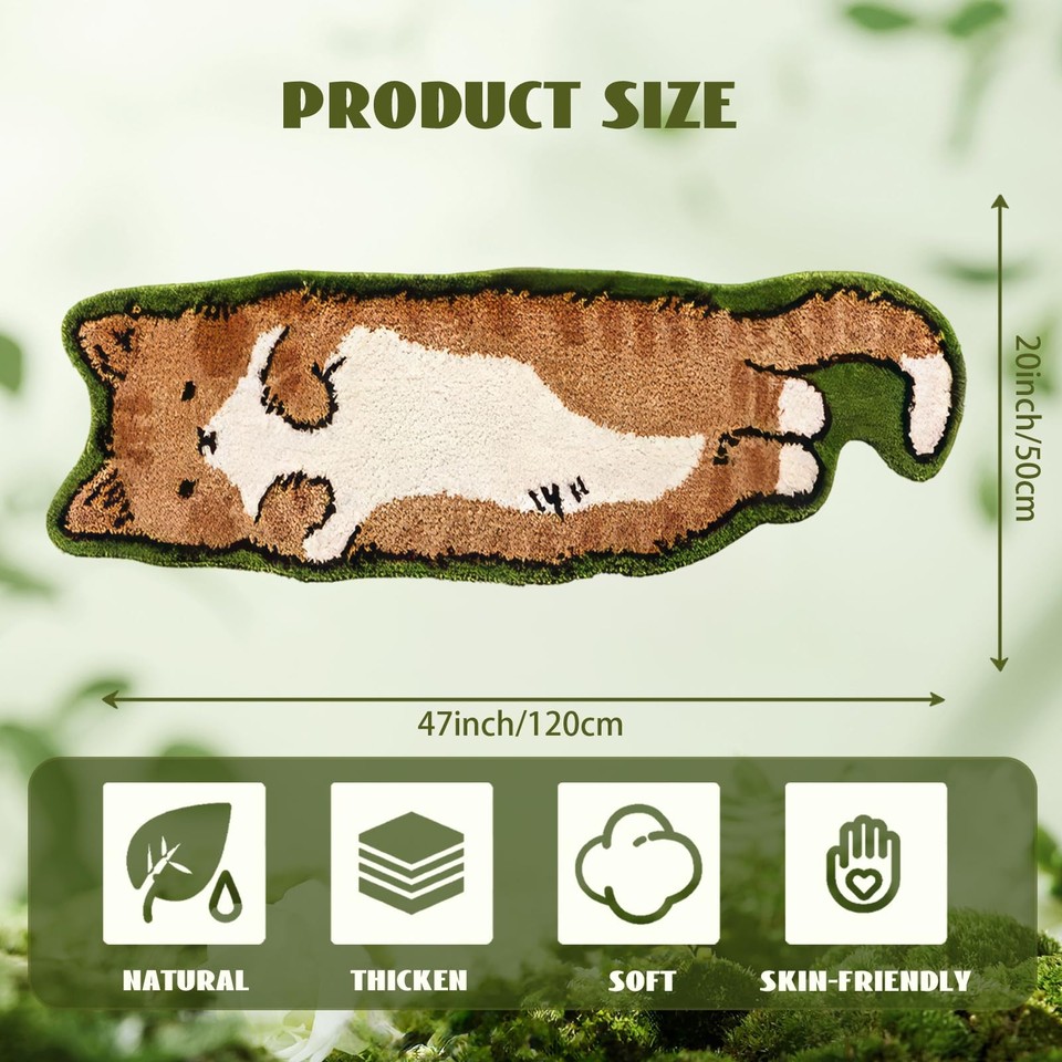 Cute Cat Shape Bath Mat, Cartoon Cat Floor Mat, Ultra Soft & Non-Slip ...