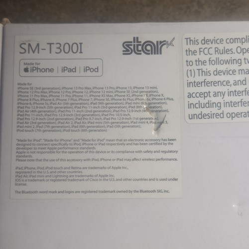 Star SM-T300i Portable POS Printer USB for iPhone and Android (top ...