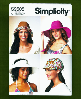 Misses Hats Sewing Pattern~Cap, Bell, Open Crown (Sizes S, M, L ...