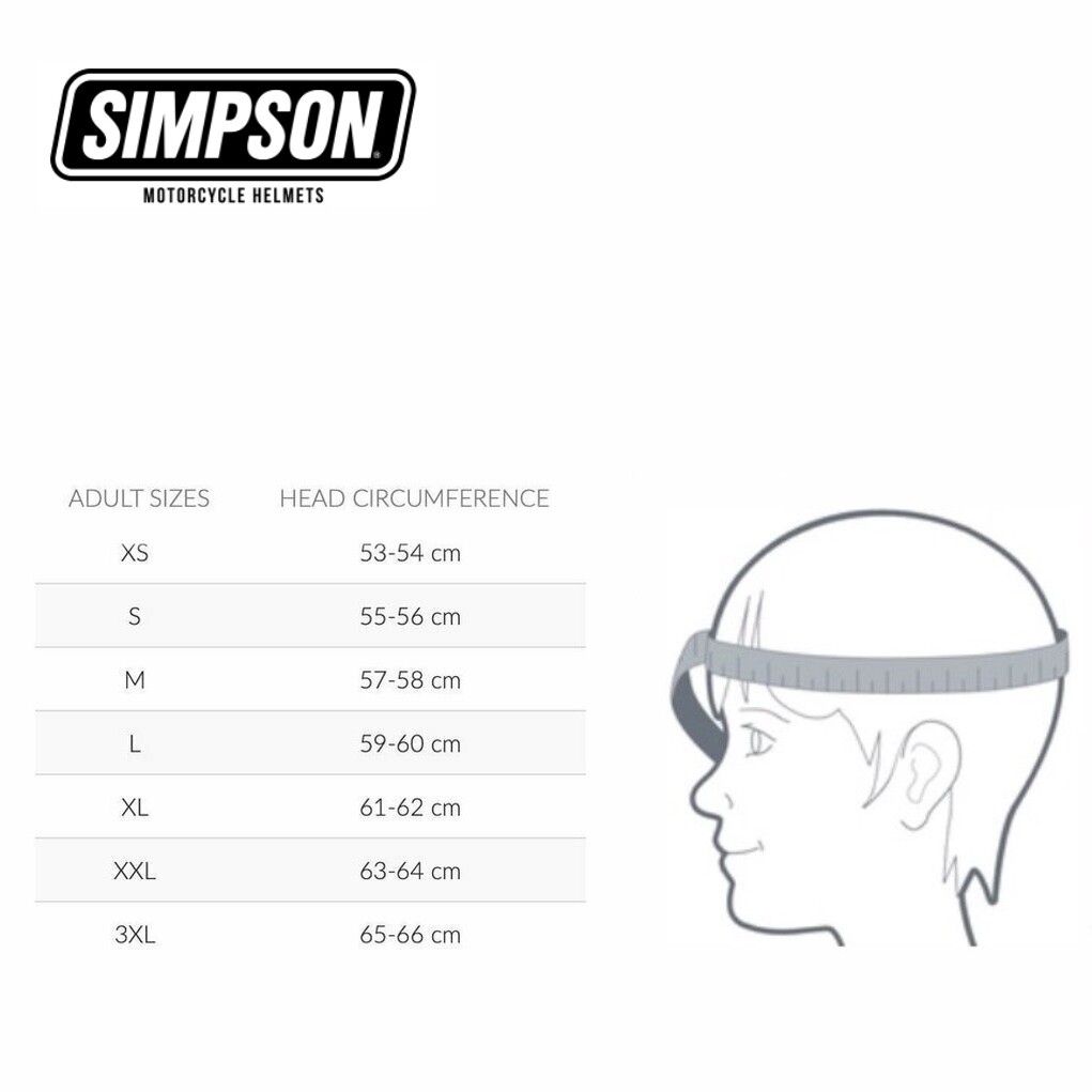 Simpson Helmet Sizing