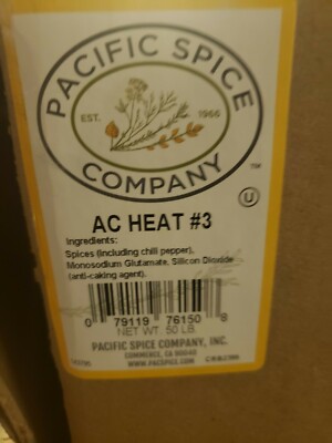 PACIFIC SPICE COMPANY AC HEAT #3 SPICE BLEND 50 LB BAG SEE BELOW FOR ...