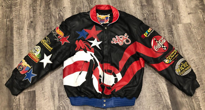 Jeff Hamilton Kyle Petty Charity Ride Leather Jacket SZ XL | eBay