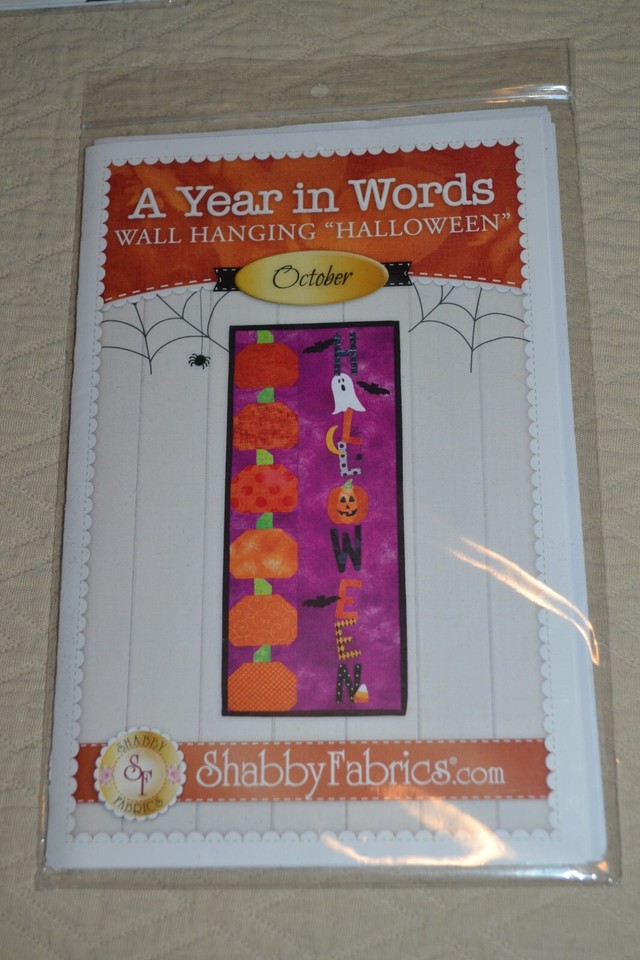 Set of 5 quilt patterns - A Year In Words wall hangings by Shabby ...