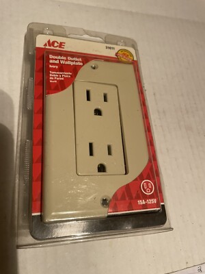 Ace Double Outlet and WallPlate (31611) Ivory New | eBay