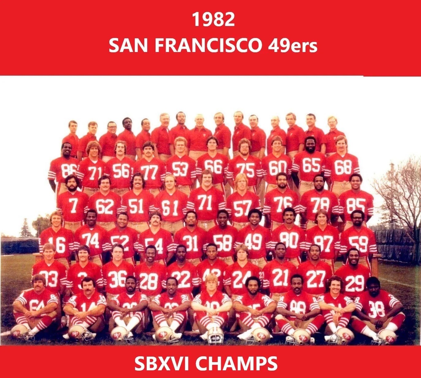 1982 San Francisco 49Ers Team Football Niners Nfl Sbxvi Champ 8x10 ...