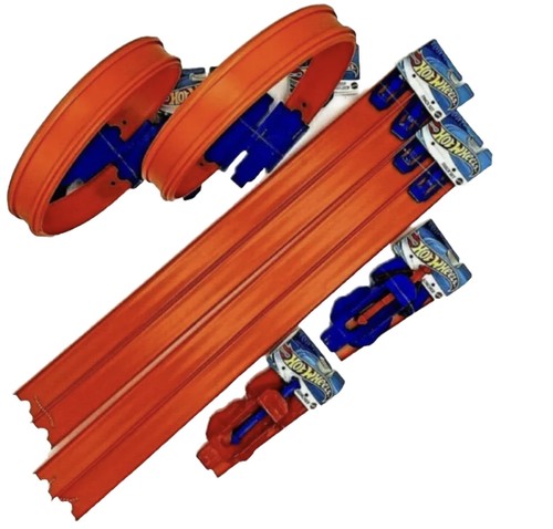 Hot Wheels Track Lot 2 Loop Builders, 2 Launchers 2 Sets of 24" Tracks ...