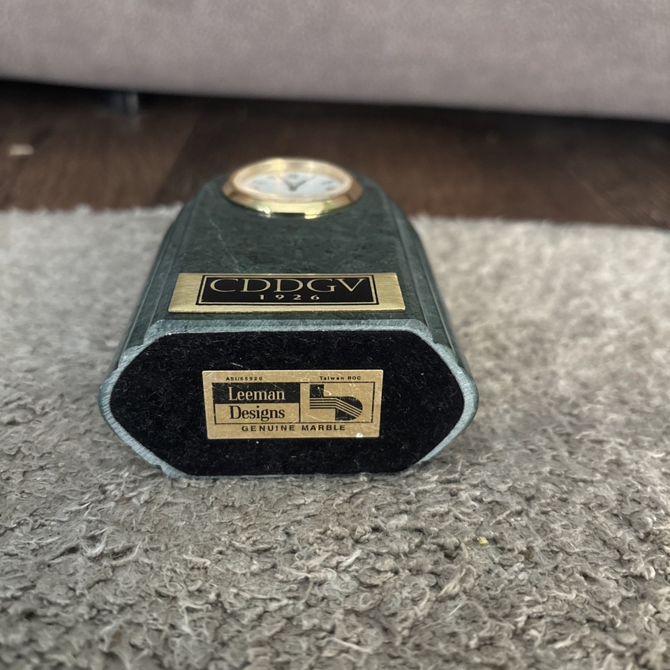 Benchmark Quartz Desktop Clock On Green Marble. Not working! | eBay