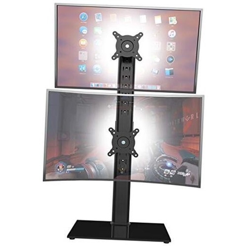 Dual Monitor Stand - Vertical Stack Screen Free-Standing Monitor Riser ...