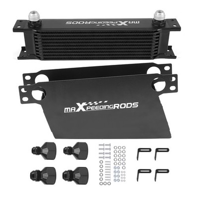 10 Row Oil Cooler Kit Universal 10AN Transmission Engine Aluminum ...