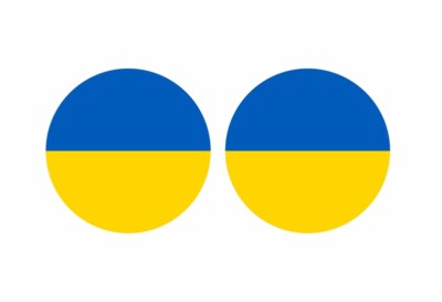 2x sticker flag decal round vinyl national circle roundel ukraine ...