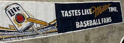 Miller Time Is Baseball Time Welcome Baseball Fans 2x9ft Banner | eBay