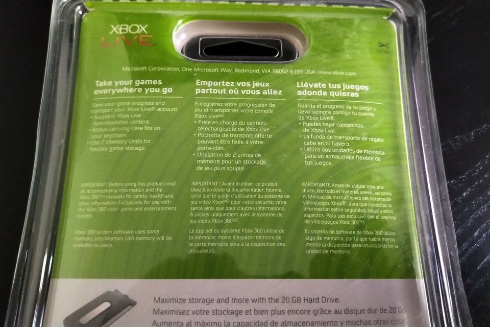 OFFICIAL MICROSOFT XBOX 360 64mb MEMORY CARD UNIT NEW SEALED FREE ...
