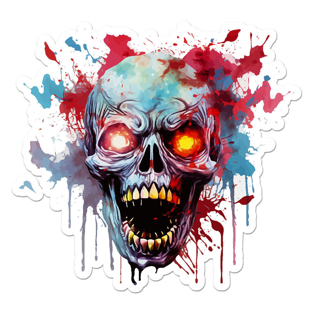 Scary Zombie Skull Vinyl Decal Sticker - ebn11125 | eBay