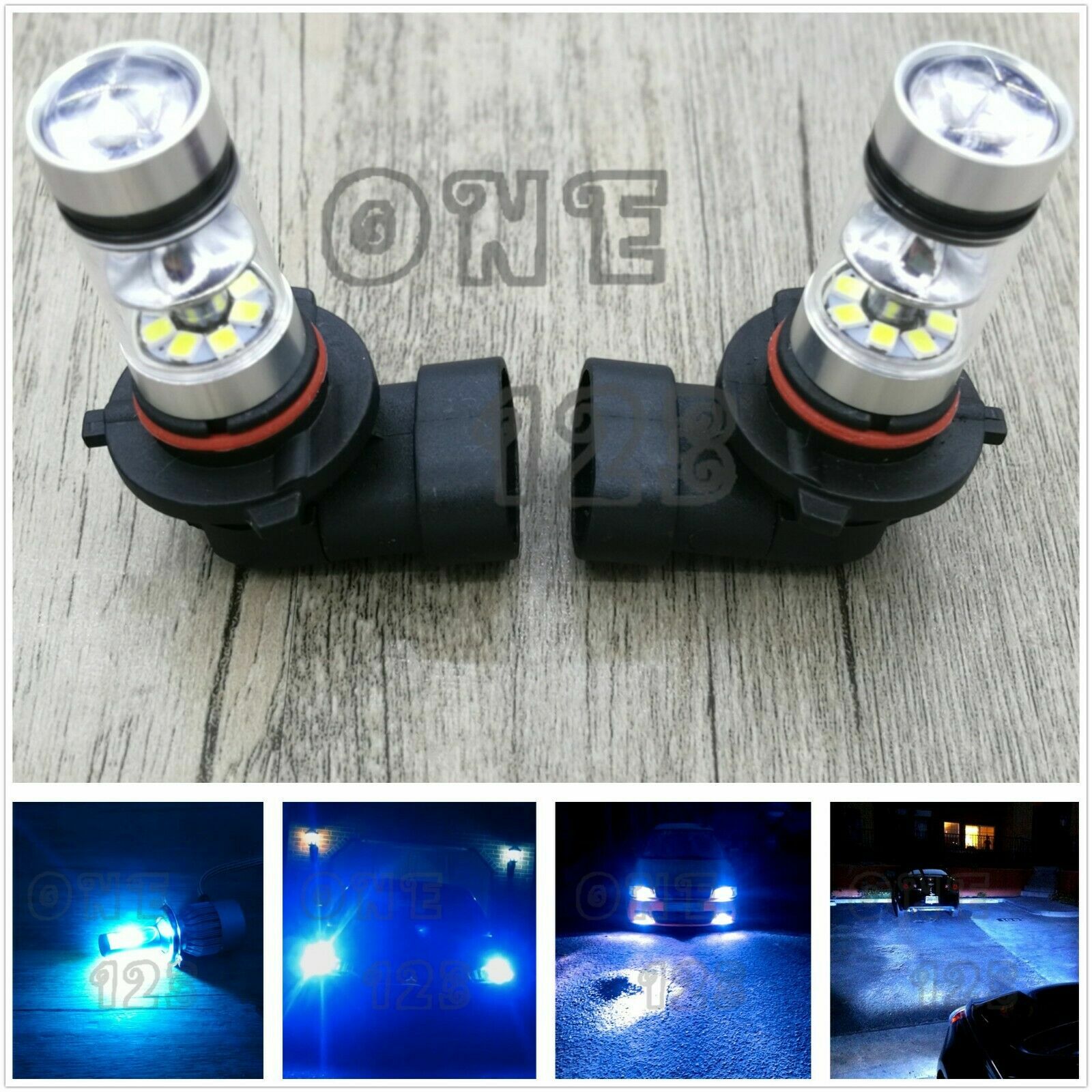 2x 9006 HB4 100W LED CSP 8000k ice blue Headlight Bulbs Kit Fog Driving ...