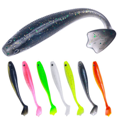 5/10 Pack Lot Soft Fish 7.5cm 10.5cm Fishing Lure Rubber Bait Worm ...
