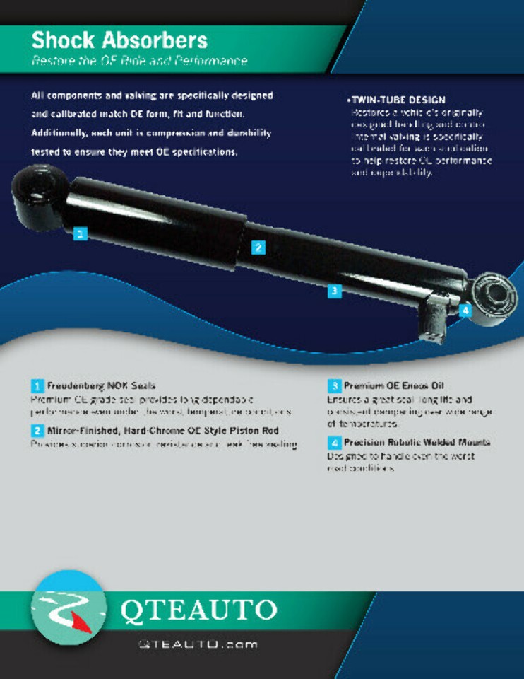 Pair of 2 Rear Shock Absorber For 2017-2024 Nissan Titan Exc. Off Road ...