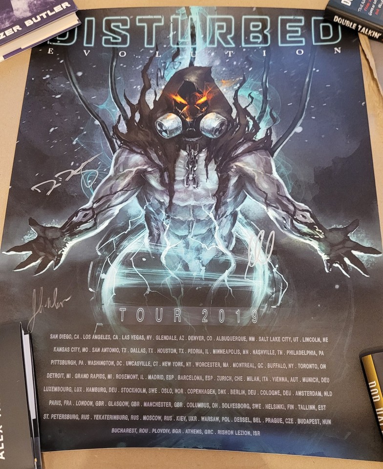 DISTURBED - EVOLUTION 2019 TOUR POSTER SIGNED BY BAND 18x24 | eBay
