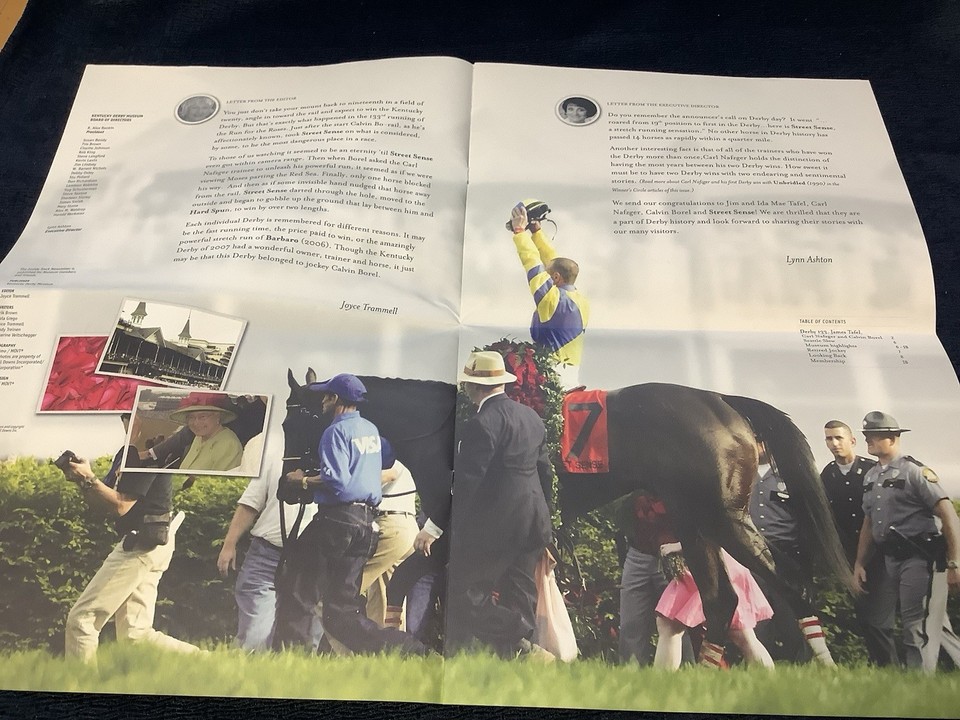 2007 Kentucky Derby #133rd Winner Street Sense 17x11 9page Booklet | eBay