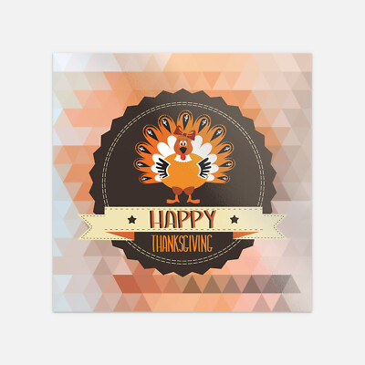 Happy Thanksgiving Card Cute Turkey Vinyl Sticker Decal | eBay
