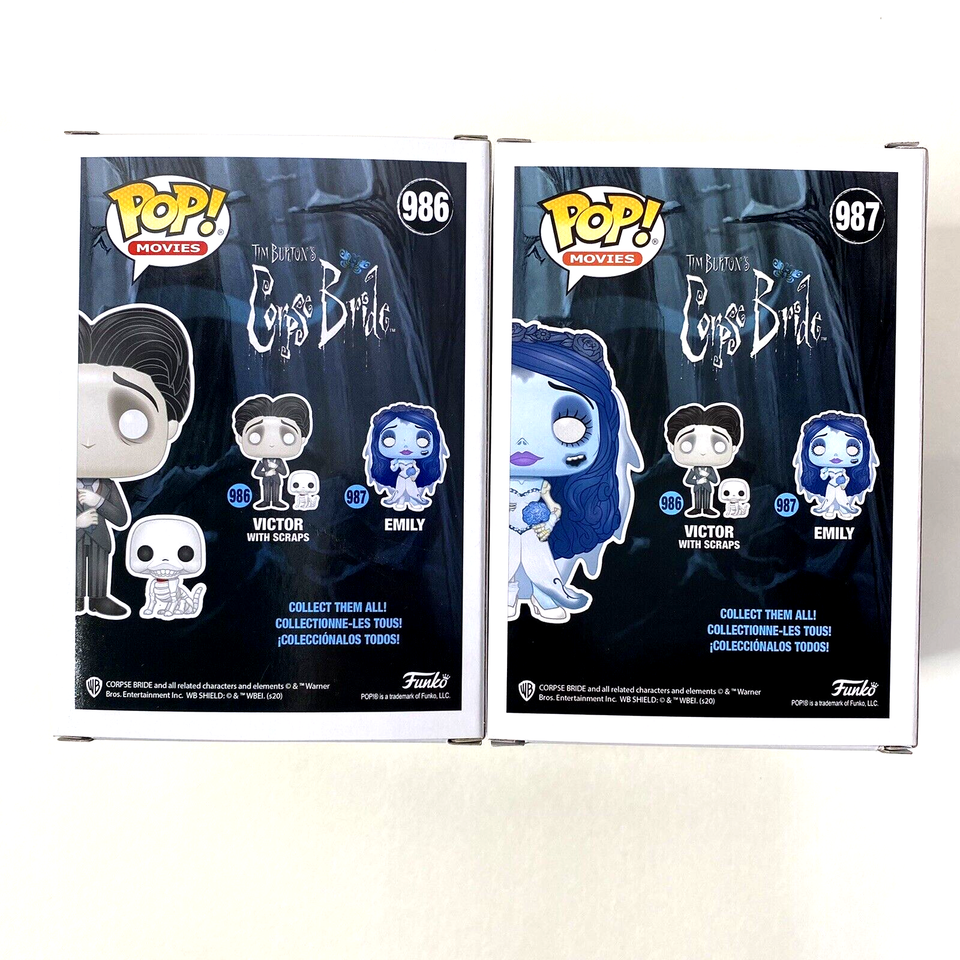 Corpse Bride Emily & Victor w/ Scraps Funko Pop! Vinyl Figure Set | eBay