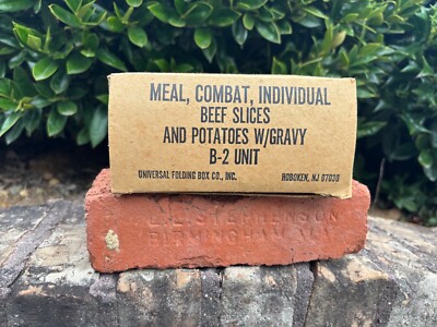 Vietnam Era C-Rations Meal Beef Slices and Potatoes B-2 Unit Orange Nut ...