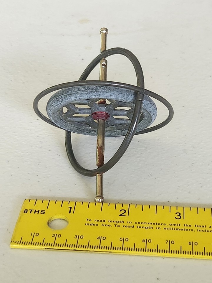 2 Vintage Metal GYROSCOPE Classic Spinning TOP | eBay