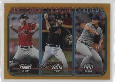 2024 Series 1 League Leaders Gold Foil Justin Steele Zac Gallen Spencer ...