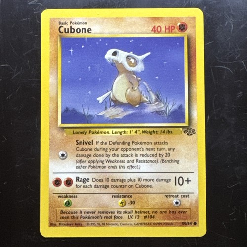 Cubone 50/64 Jungle Pokemon Card Unlimited Vintage | eBay