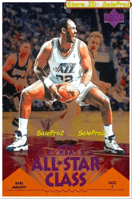 UPPER DECK 1995 KARL MALONE NBA UTAH JAZZ SUPERSTAR MINT ALL STAR CLASS ...