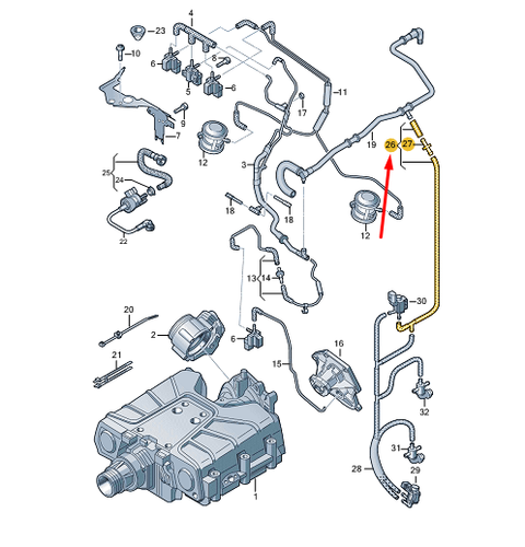 NEW VW TOUAREG 7P MK2 VACUUM HOSE 7P0133798E | eBay