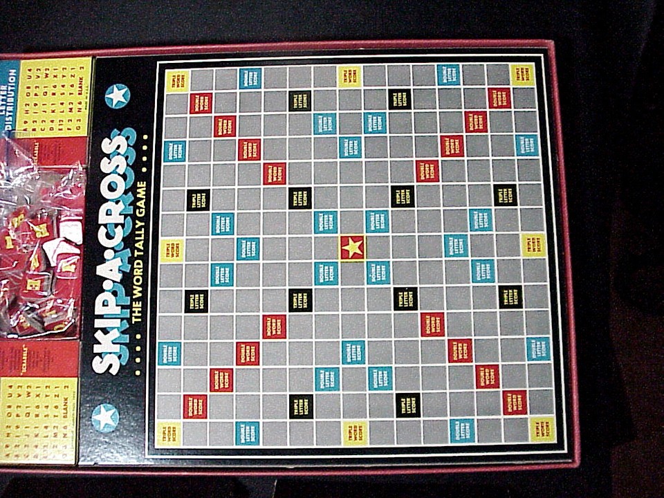 1953 SKIP-A-CROSS WORD TALLY BOARD GAME WITH BOX CADACO-ELLIS COMPLETE ...