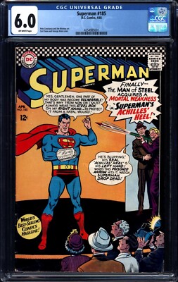 Superman #185 - DC Comics 1966 Silver Age issue - CGC FN 6.0 | eBay