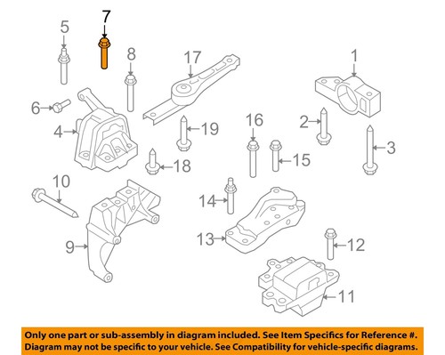VW VOLKSWAGEN OEM CC Engine Motor Transmission-Motor mount mount bolt ...