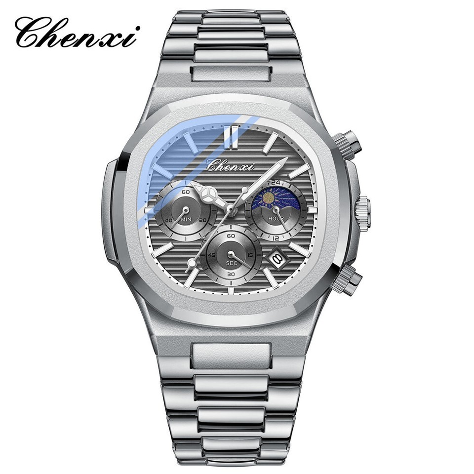 CHENXI Men Watch Luminous Chronograph Wristwatch Business Male Quartz ...