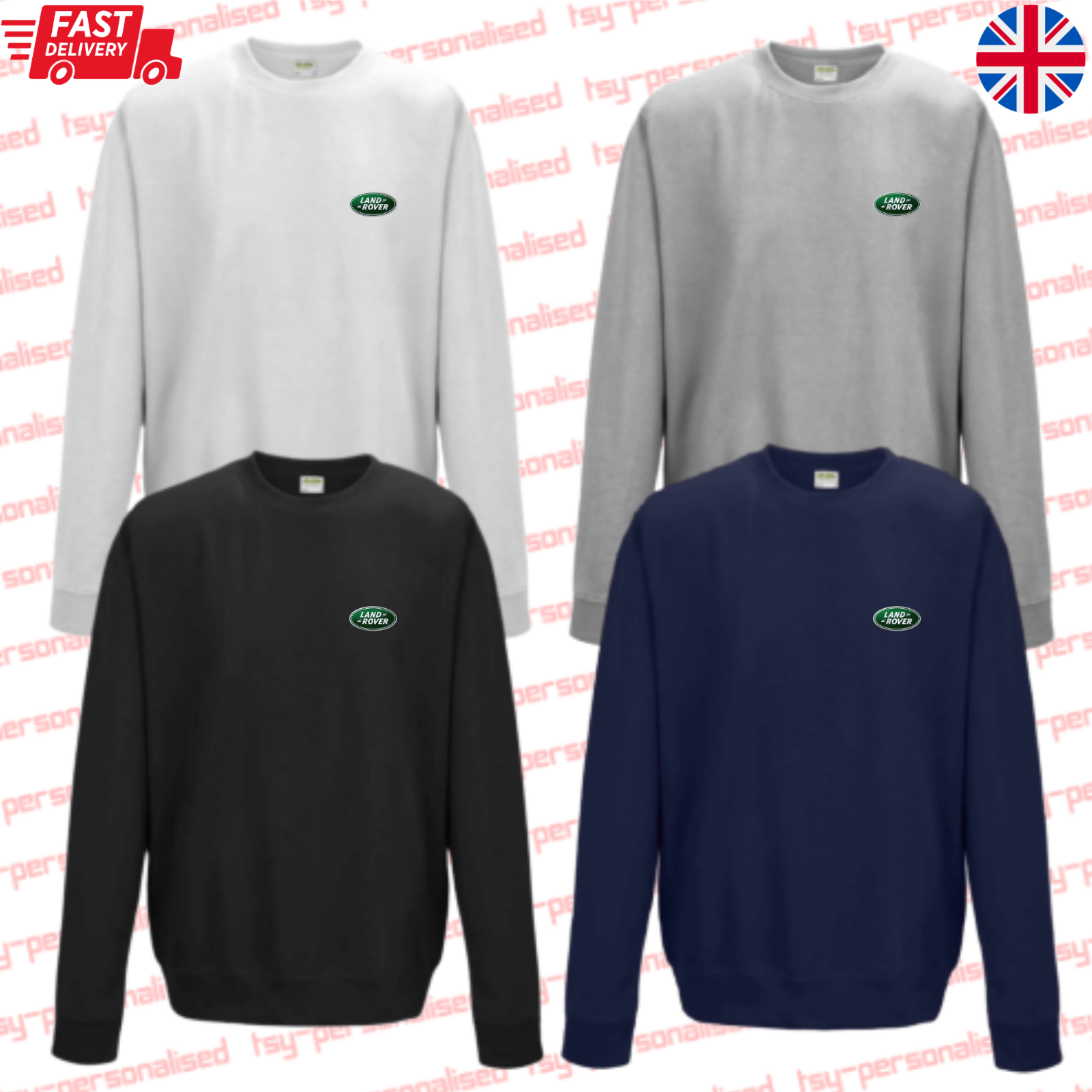 *CLEARANCE* LAND ROVER Sweatshirt Pullover embroidered Logo Jumper Gift ...