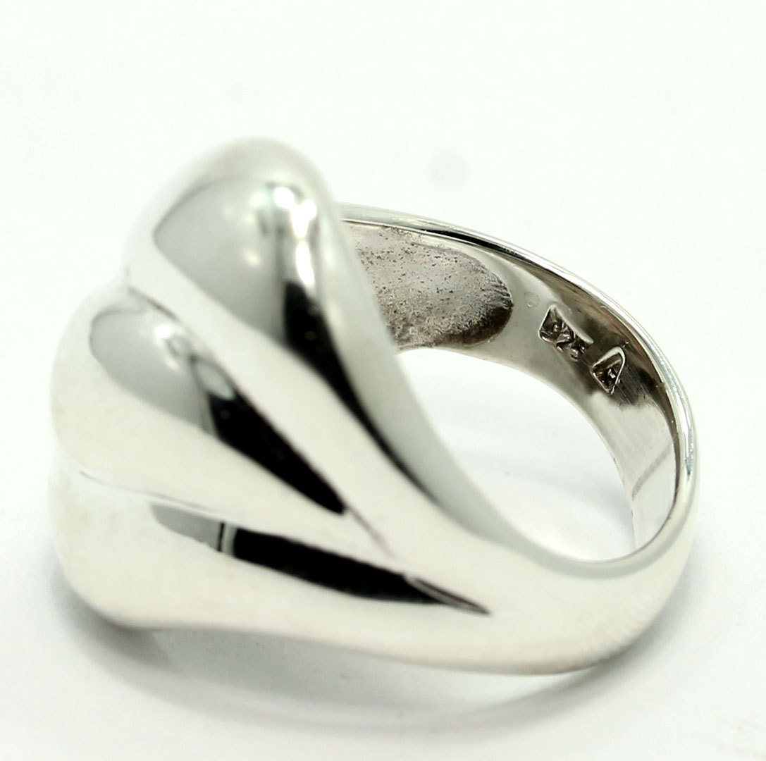 Sterling Silver Sculpted Wave Ripple Band Ring Size 5.75 | eBay