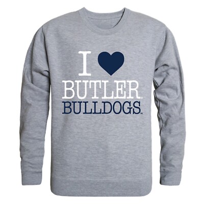 Butler University Bulldogs BU I Love Crewneck Sweatshirt Sweater | eBay