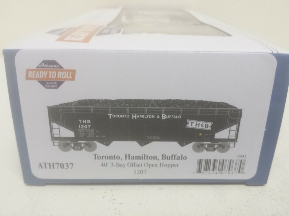 Toronto Hamilton Buffalo RR 40' 3 bay Offset Hopper w/ Coal Load ...