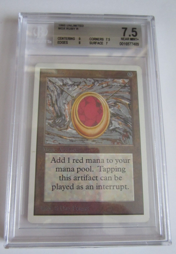 Mox Ruby BGS 7.5 Unlimited Graded MTG Magic: the Gathering Card 1993 ...