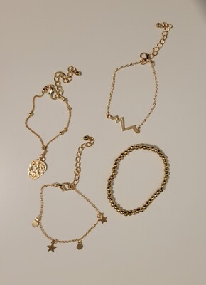 Set of 4 bracelets with charms, sharing joy and happiness | eBay