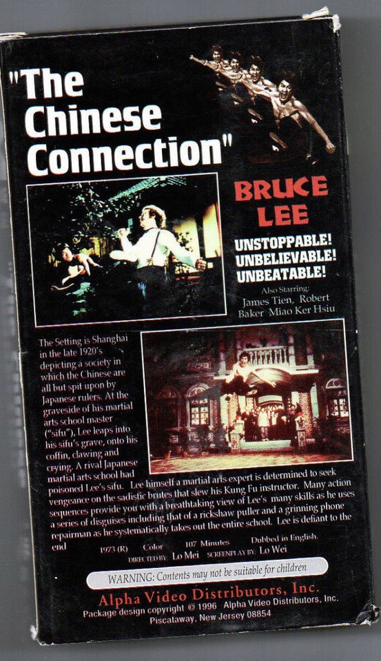 BRUCE LEE THE CHINESE CONNECTION VHS WIDESCREEN | eBay