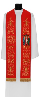 Red Gothic Clergy Stole Crucifixion SH21-C Vestment Rot Stola Rossa ...