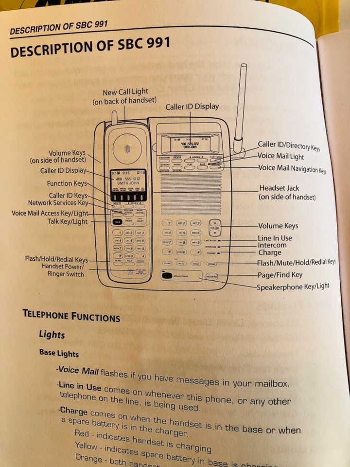 SBC Cidco 900MHz Cordless Landline Telephone Caller ID Digital Voice ...